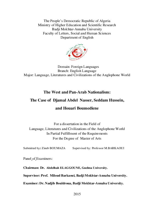(PDF) The West and Pan-Arab Nationalism: The Case of Djamal Abdel ...