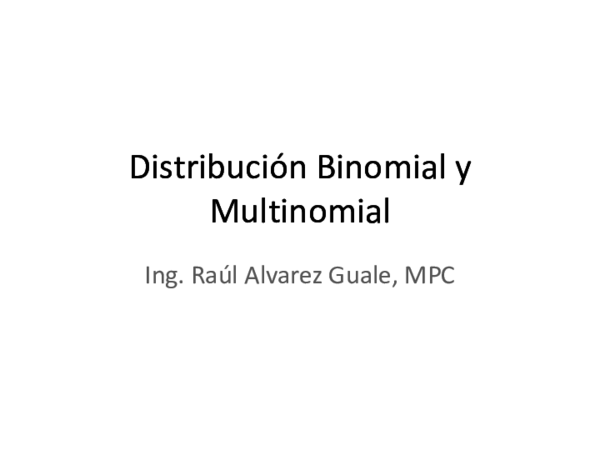 Ppt Distribución Binomial Y Multinomial