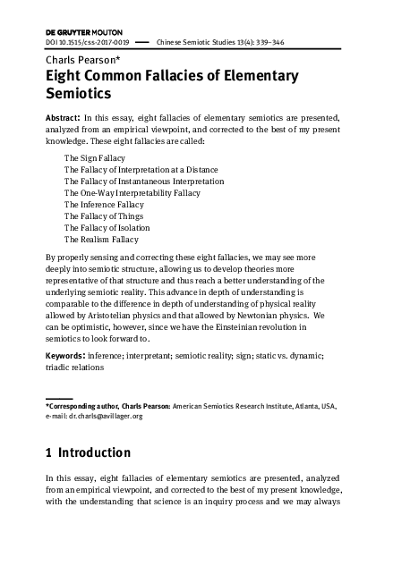 (PDF) Eight Common Fallacies of Elementary Semiotics