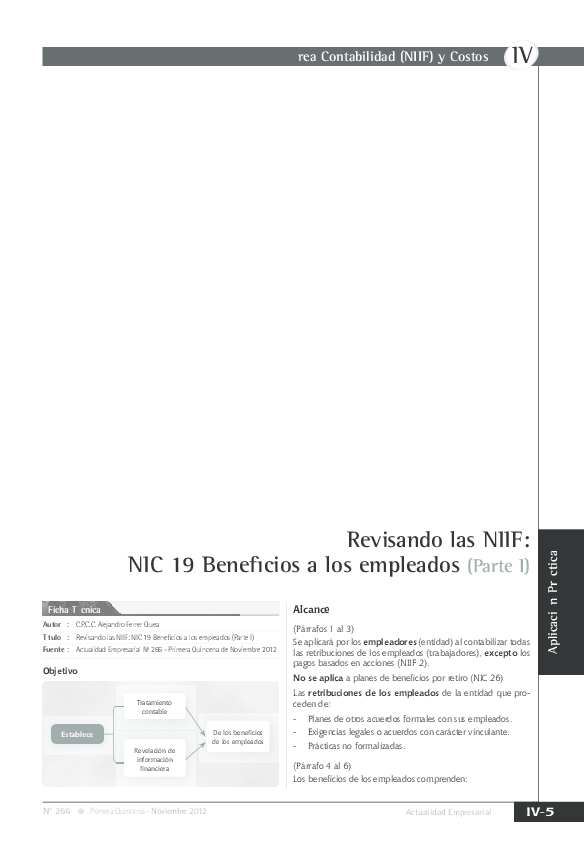 (PDF) IV Área Contabilidad (NIIF) y Costos Revisando las NIIF: NIC 19 ...