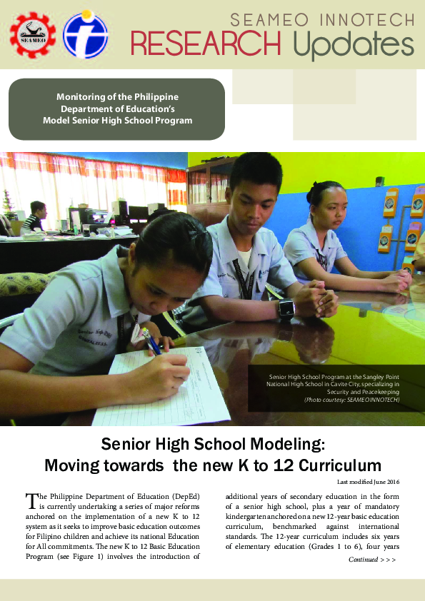 (PDF) Monitoring of the Philippine Department of Education's Model ...