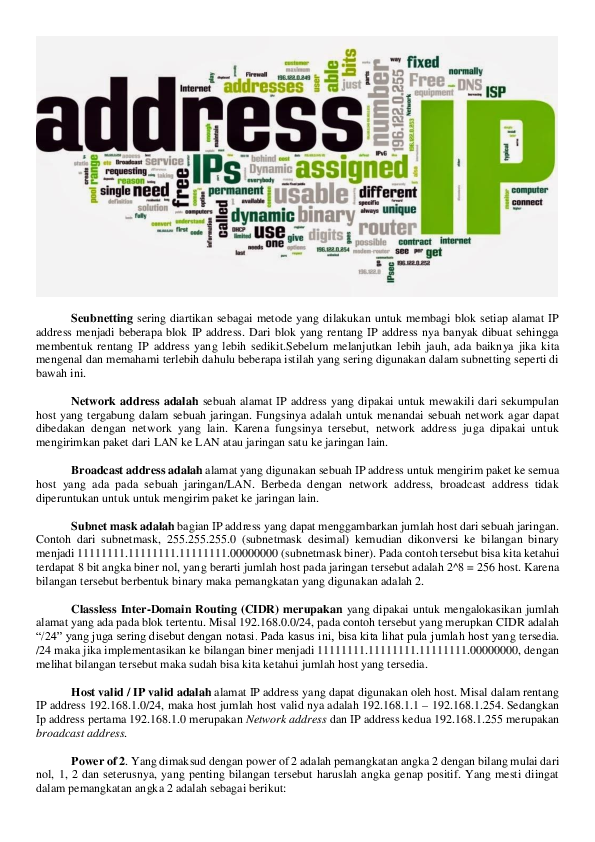 Doc Ip Address Subneting Macan Akar