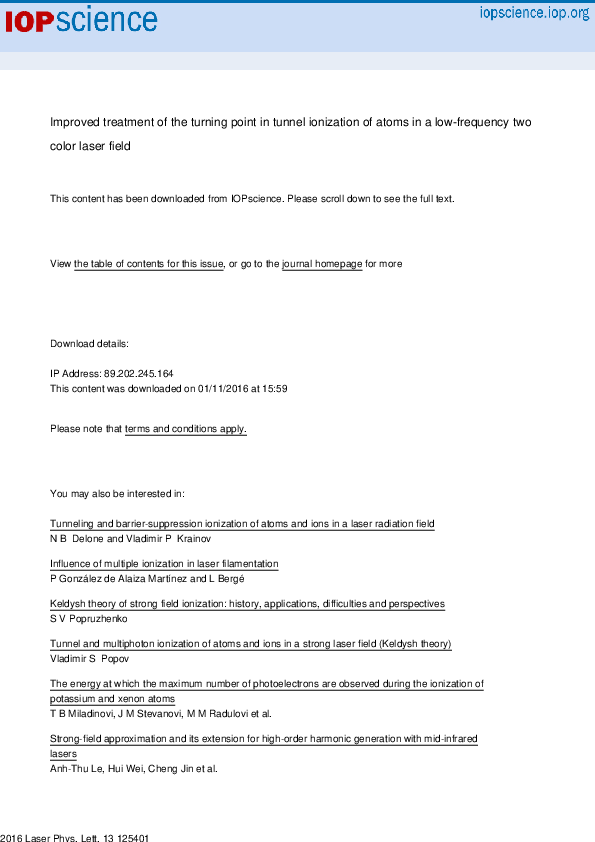 (PDF) Laser Physics Letters