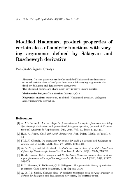 (PDF) Modified Hadamard product properties of certain class of analytic functions with vary ing ...