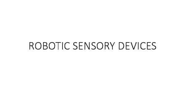 (PPT) ROBOTIC SENSORY DEVICES