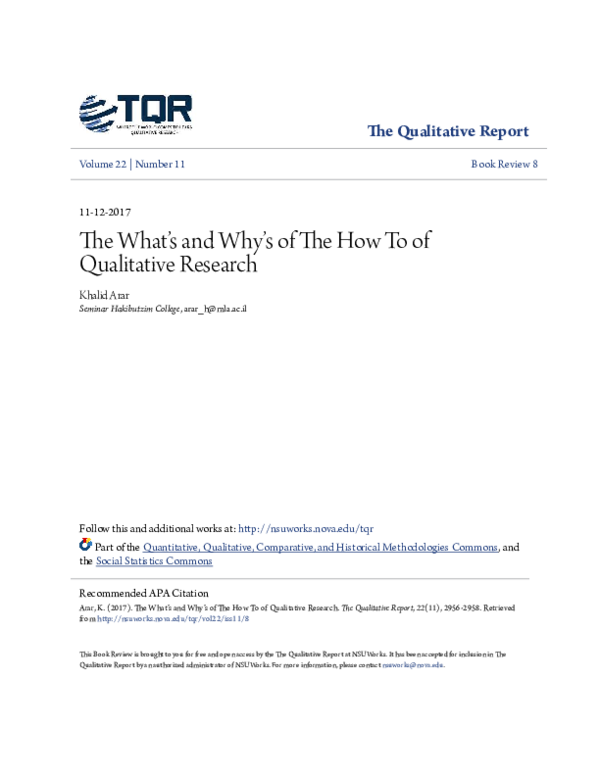 (PDF) The Qualitative Report The What' s and Why' s of The How To of ...