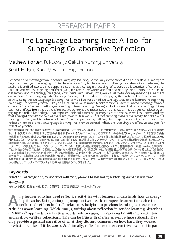 (PDF) The Language Learning Tree: A Tool for Supporting Collaborative ...