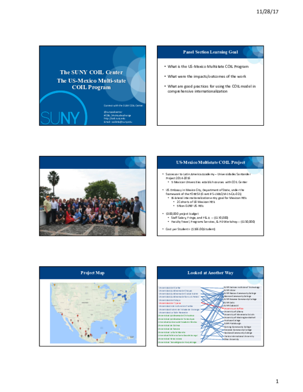 (PDF) SUNY COIL Center US-Mexico Multi-state COIL Program Panel at ...