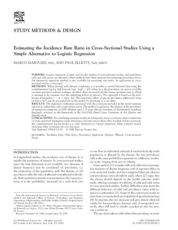 (PDF) Estimating the Incidence Rate Ratio in Cross-Sectional Studies Using a Simple Alternative ...