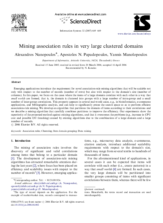 (PDF) Efficient Mining of Clustered Association Rules