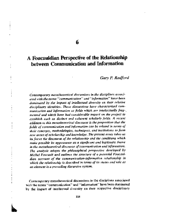 (PDF) A Foucauldian Perspective of the Relationship Between ...