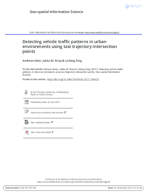Pdf Detecting Vehicle Traffic Patterns In Urban Environments Using Taxi Trajectory
