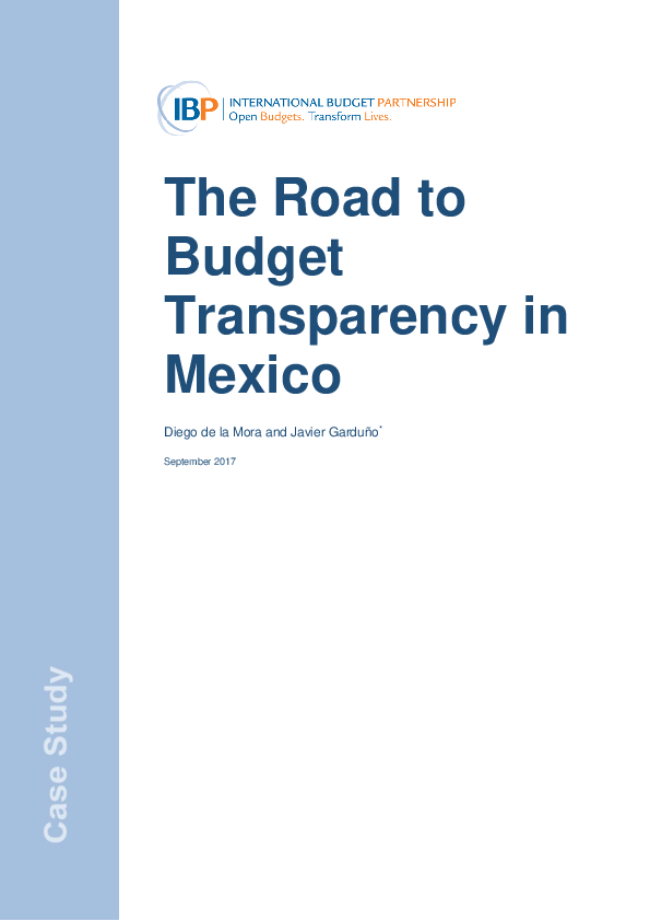 (PDF) The Road to Budget Transparency in Mexico