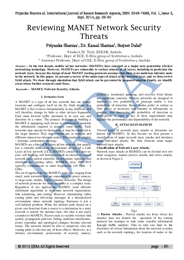 (PDF) Reviewing MANET Network Security Threats