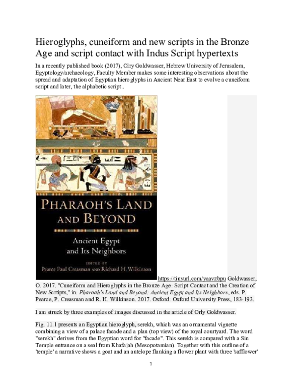 (PDF) Hieroglyphs cuneiform and new scripts in the Bronze Age and ...