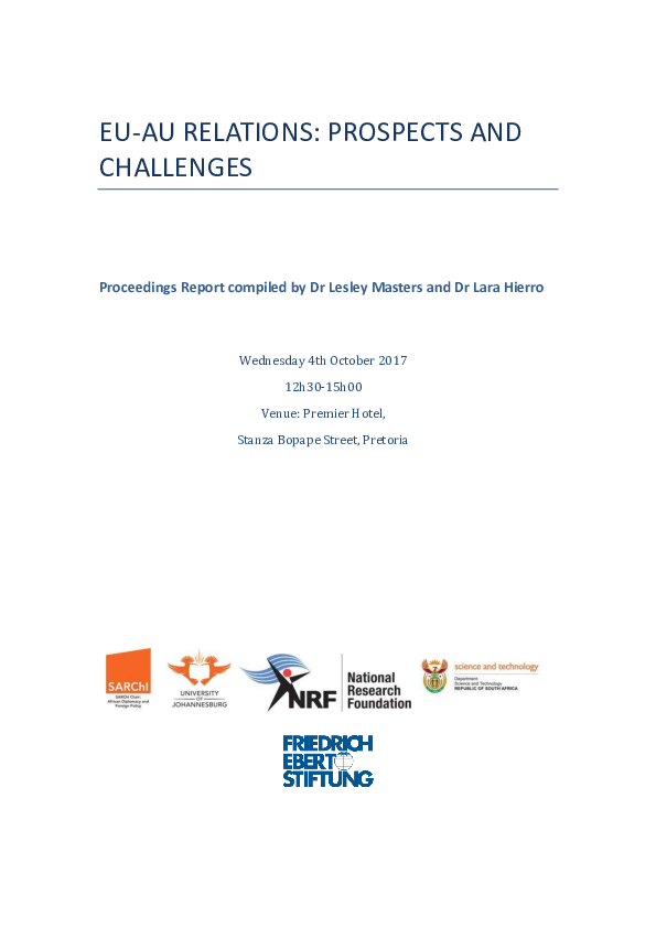 (PDF) EU-AU RELATIONS: PROSPECTS AND CHALLENGES