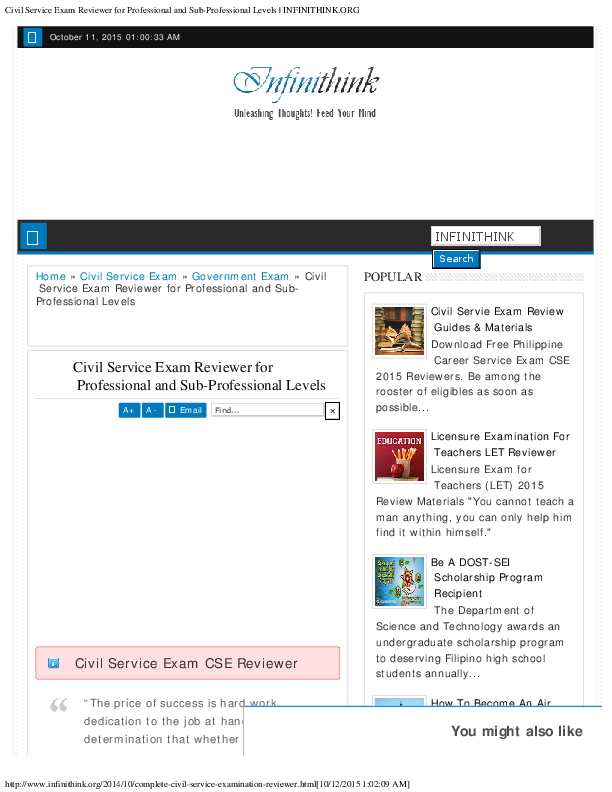 (PDF) Civil Service Exam Reviewer for Professional and Sub-Professional ...