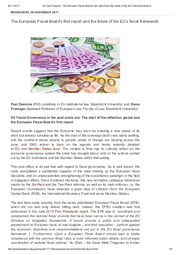 (PDF) The European Fiscal Board's first report and the future of the EU ...