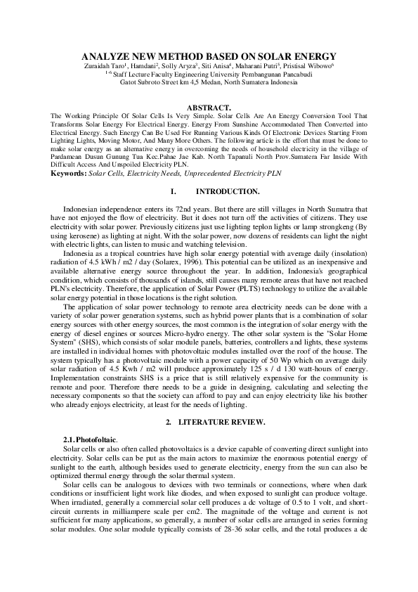 (DOC) ANALYZE NEW METHOD BASED ON SOLAR ENERGY