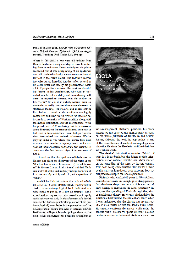 (PDF) Ebola: How a People's Science Helped End an Epidemic by Paul ...