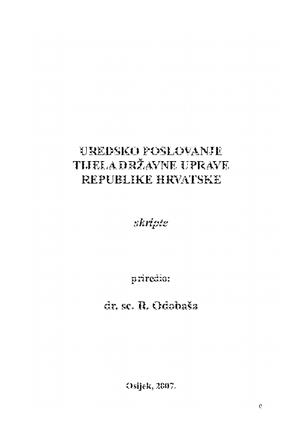 (PDF) UREDSKO POSLOVANJE SKRIPTE