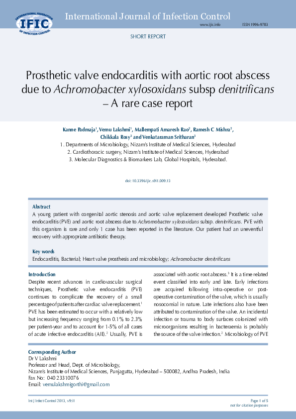 (PDF) Prosthetic Valve Endocarditis with aortic root abscess
