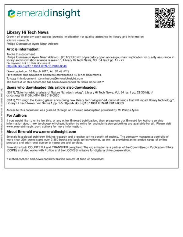 (PDF) Library Hi Tech News