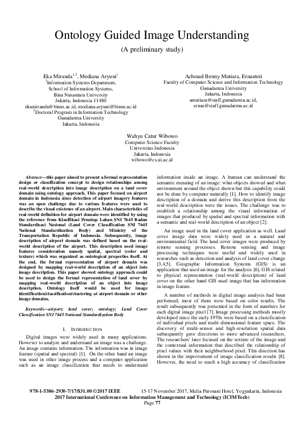 (PDF) Ontology Guided Image Understanding (A preliminary study