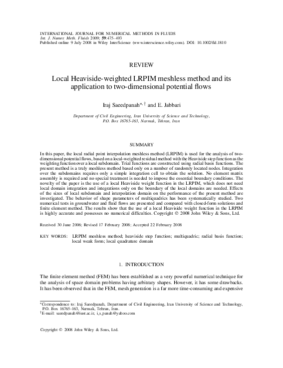 (PDF) Local Heaviside-weighted LRPIM meshless method and its application to two-dimensional ...