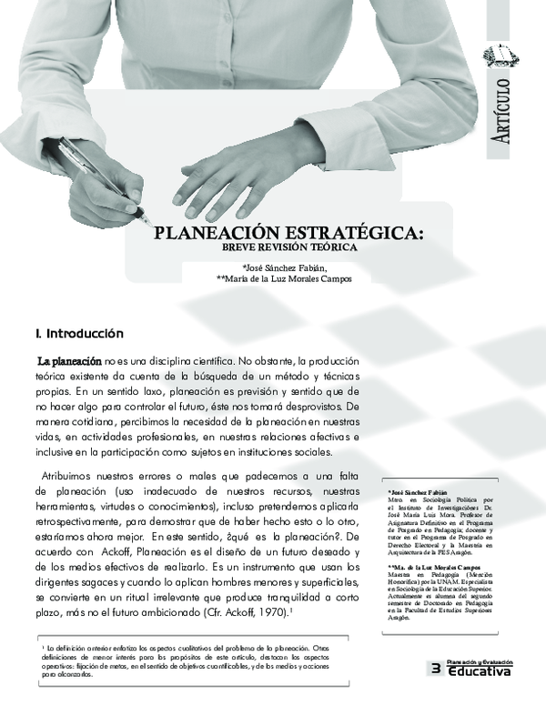 Pdf Planeación Y Evaluación Educativa
