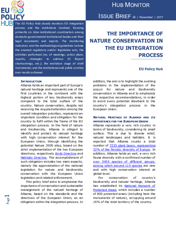 (PDF) The importance of nature conservation in the EU integration process