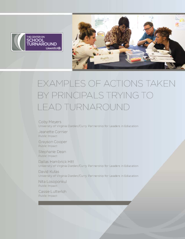 (PDF) EXAMPLES OF ACTIONS TAKEN BY PRINCIPALS TRYING TO LEAD TURNAROUND