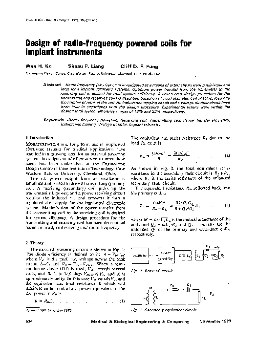 (PDF) Design of radio-frequency powered coils for implant instruments
