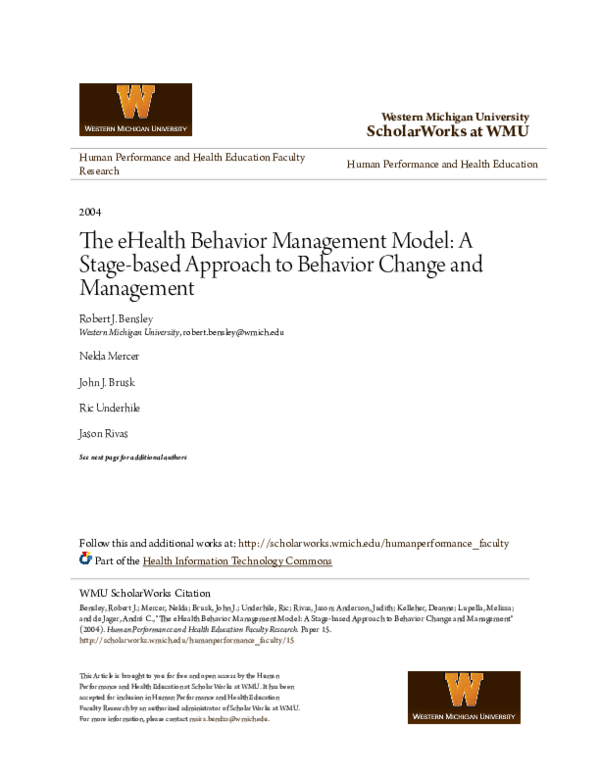 (PDF) The eHealth Behavior Management Model: a stage-based approach to ...