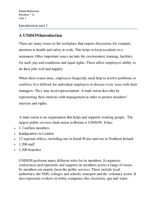 (DOC) Introduction unit 1