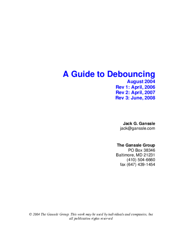 (PDF) A Guide to Debouncing