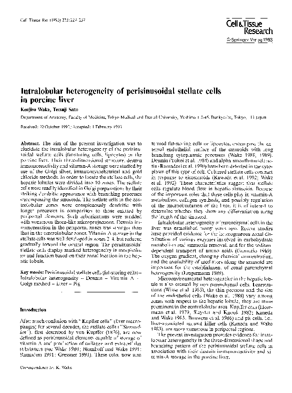 (PDF) Intralobular heterogeneity of perisinusoidal stellate cells in ...