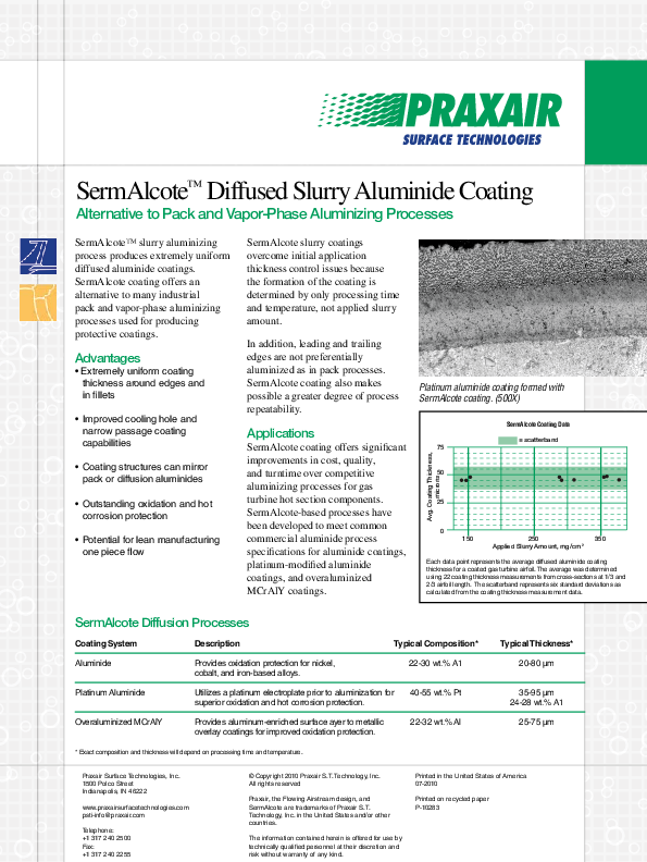 (PDF) SermAlcote ™ Diffused Slurry Aluminide Coating Alternative to ...