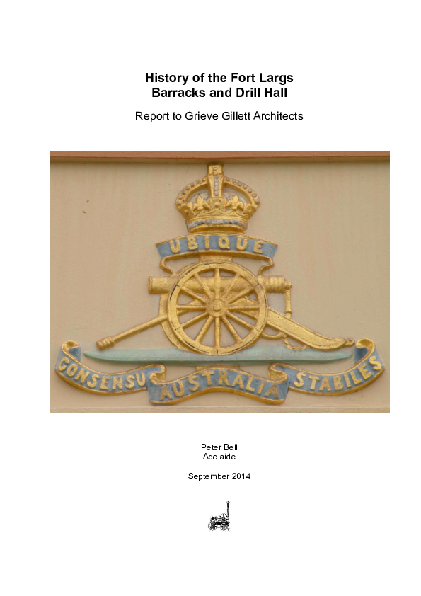 (PDF) History of the Fort Largs Barracks and Drill Hall