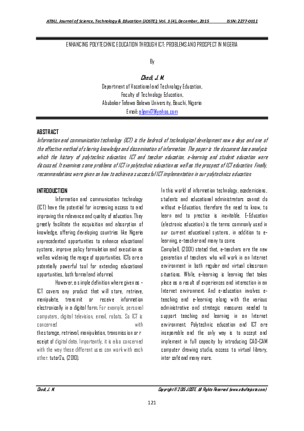 PDF ENHANCING POLYTECHNIC EDUCATION THROUGH ICT PROBLEMS AND pdf-enhancing-polytechnic-education-through-ict-problems-and
