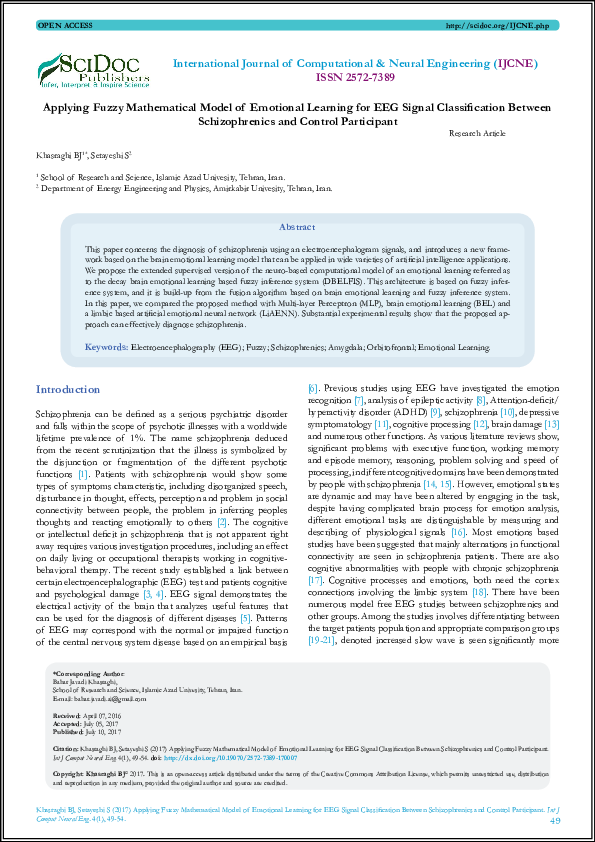 Pdf Applying Fuzzy Mathematical Model Of Emotional Learning For Eeg Signal Classification