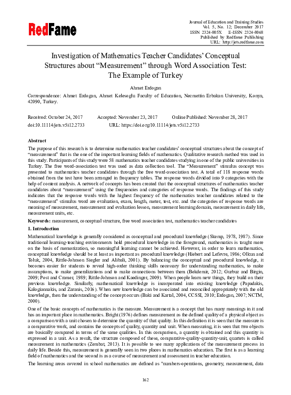 (PDF) Investigation of Mathematics Teacher Candidates' Conceptual ...
