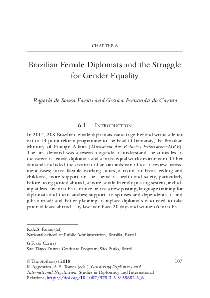 (PDF) Brazilian Female Diplomats and the Struggle for Gender Equality