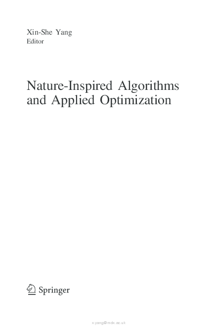 Pdf Xin She Yang Editor Nature Inspired Algorithms And Applied