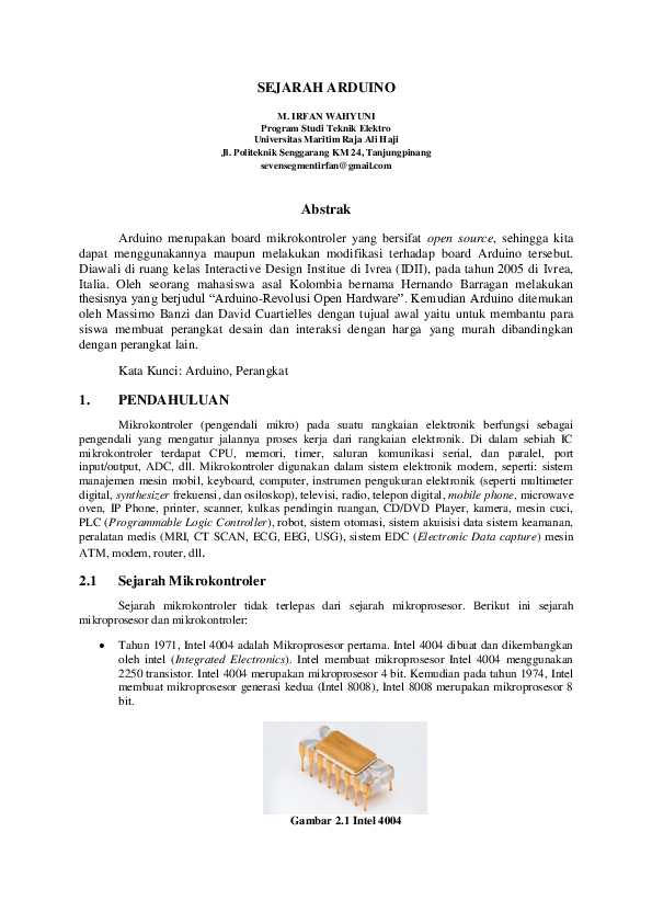 (PDF) SEJARAH ARDUINO