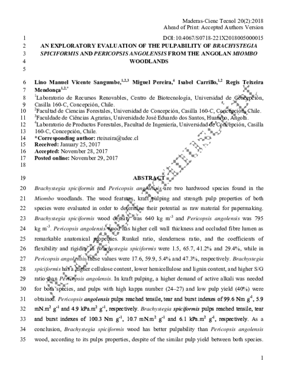 (PDF) An exploratory evaluation of the pulpability of Brachystegia ...