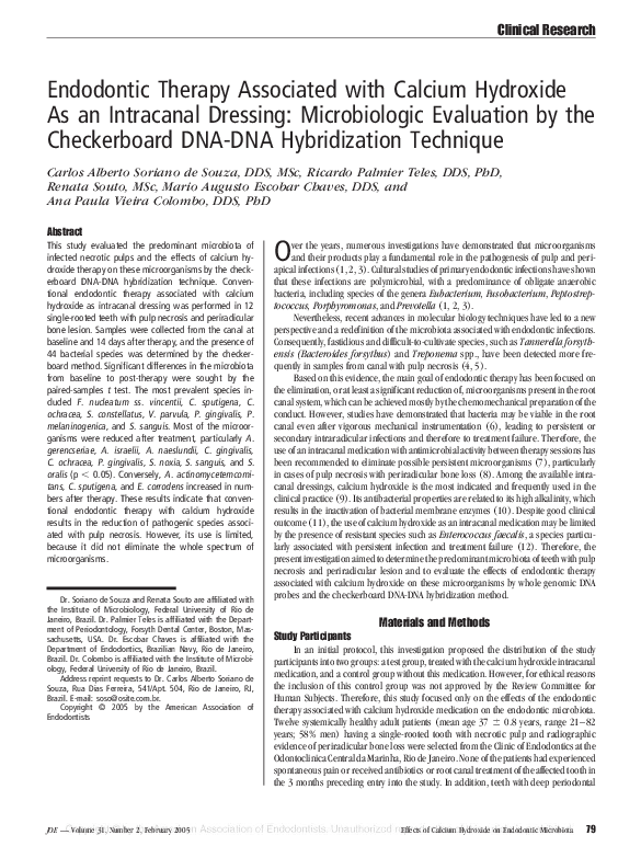 (PDF) Endodontic therapy associated with calcium hydroxide as an ...