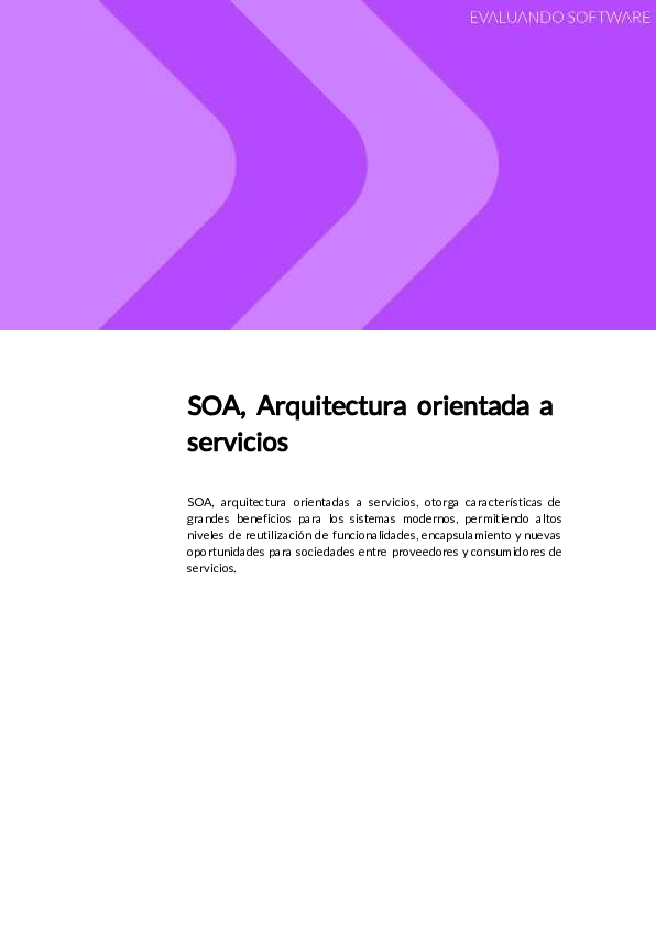 (PDF) SOA, arquitectura orientada a servicios