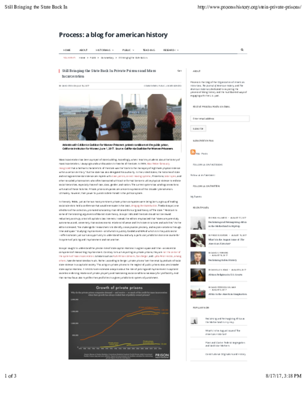 (PDF) “Still Bringing the State Back In: Private Prisons and Mass ...