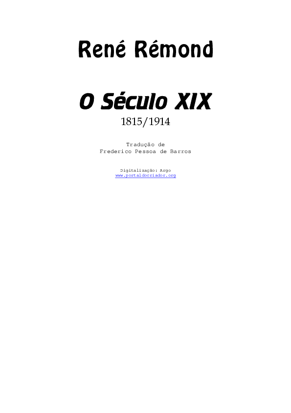 (PDF) René Rémond O Século XIX